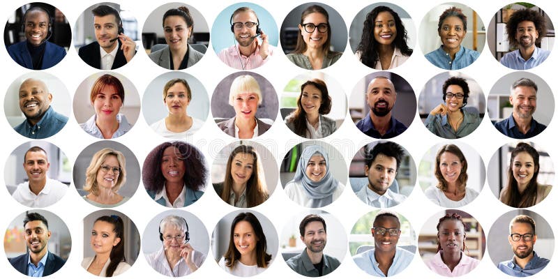 People Face Headshot Collage Stock Photo - Image of american, real ...