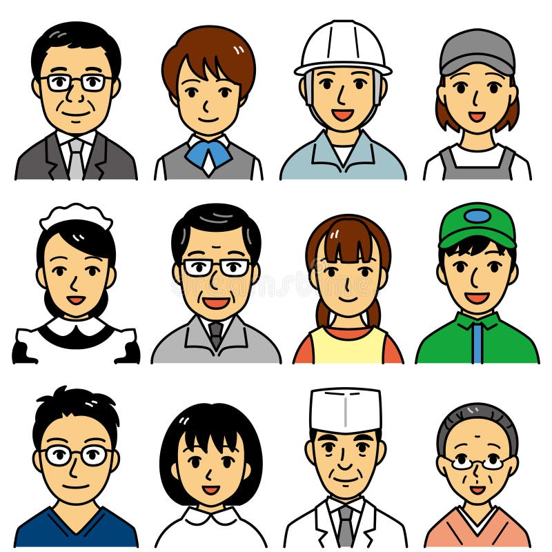 People Faces, Different Jobs and Occupations, Set Stock Vector ...