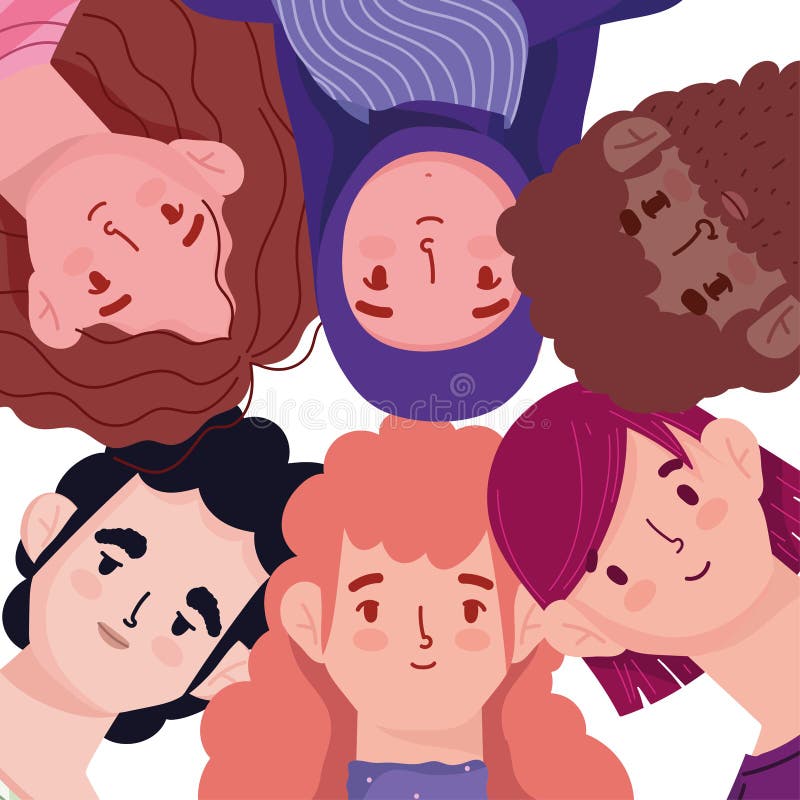 People faces multicultural stock vector. Illustration of social - 230963452