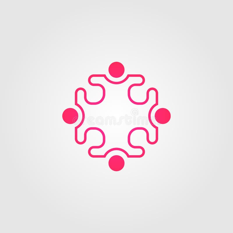 4 People Family Together Human Unity Logo Design Vector Icon Stock ...