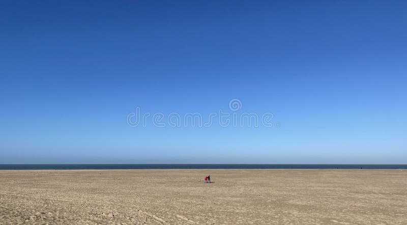People Far Away Walking on the Beach Stock Image - Image of island ...