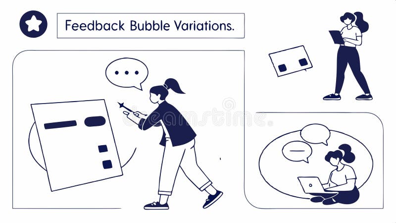 People and Feedback Bubbles for Customer Review and Testimonials Vector ...