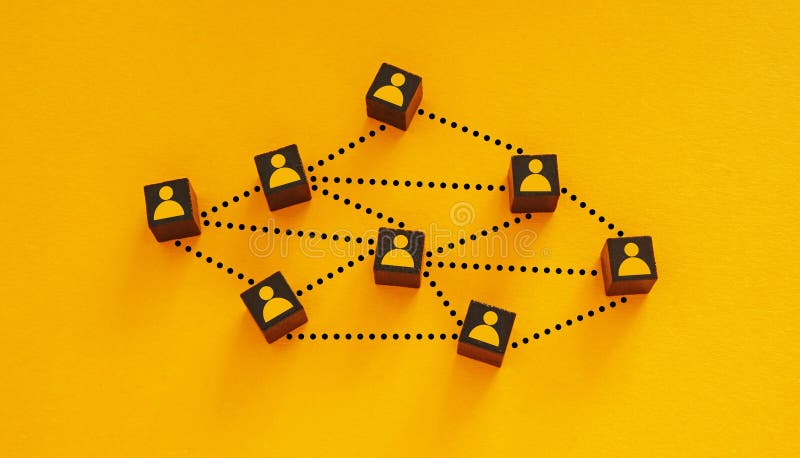 People Figures Connected Network Teamwork Communication Flow Stock ...