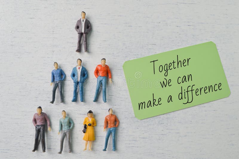 People Figures Standing Together with Text TOGETHER we CAN MAKE a ...