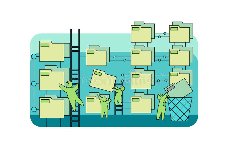 People File Sorting in Archives Stock Vector - Illustration of search ...