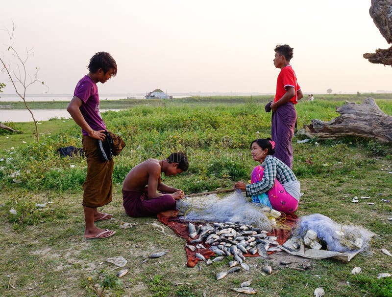 People with Fishes after Catching Editorial Stock Image - Image of ...