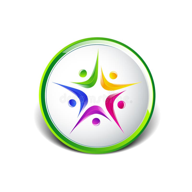 People Five Logo Template Icon Vector Stock Vector - Illustration of ...