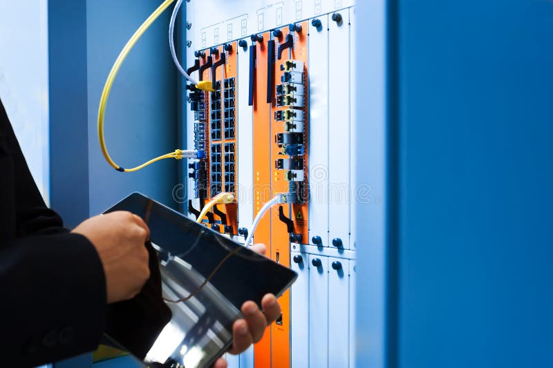 People Fix Core Switch in Network Room Stock Image - Image of engineer ...