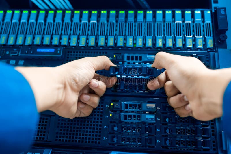 People Fix Core Switch in Network Room Stock Image - Image of ...