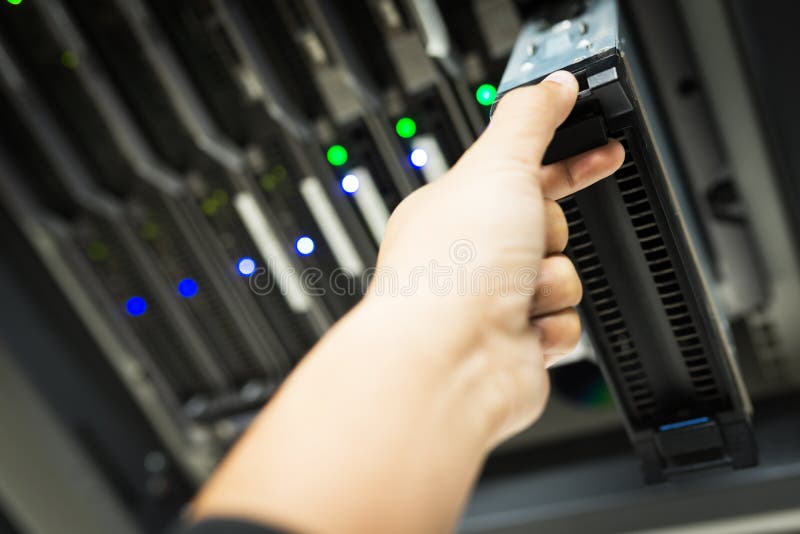 People Fix Core Switch in Network Room Stock Photo - Image of modern ...
