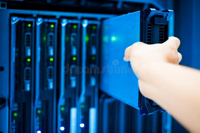 People Fix Server Network in Data Room Stock Image - Image of digital ...