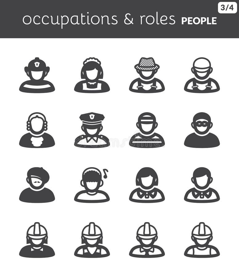 Icons Occupations stock vector. Illustration of photographer - 10187621