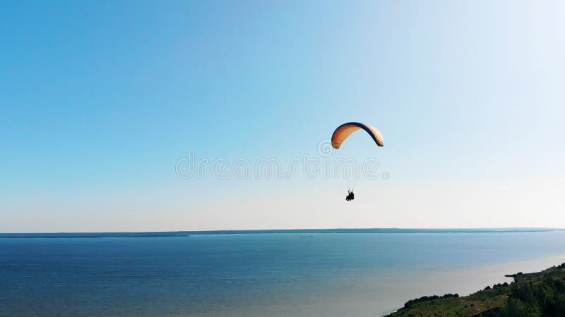 People Flying with a Paraglider and Wave Hands. Stock Video - Video of ...