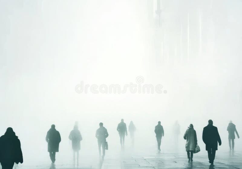 People in fog stock illustration. Illustration of blind - 353327610