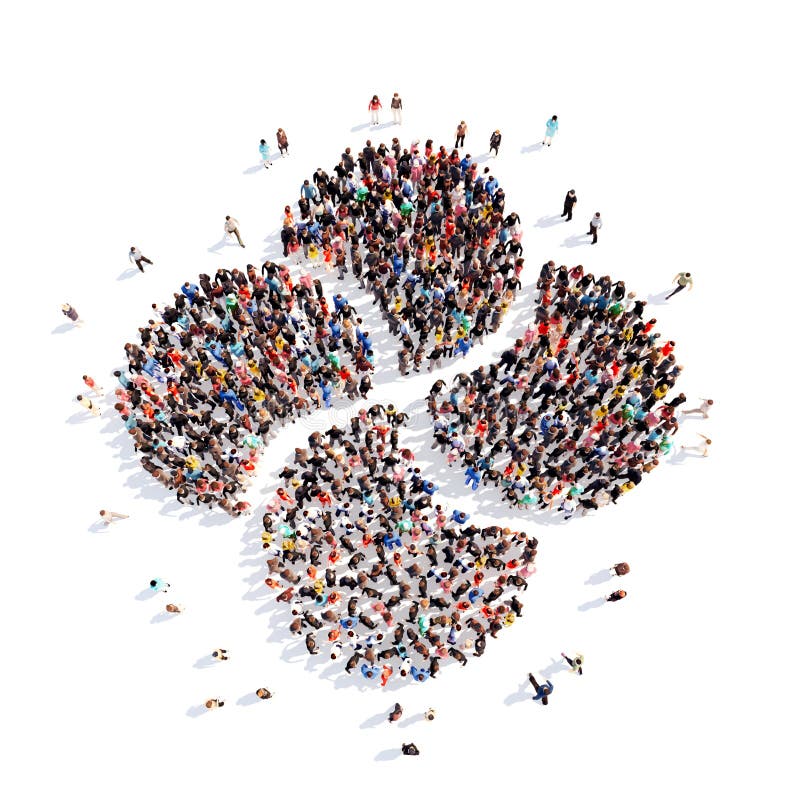 People in the Form of an Abstract Symbol Business Stock Illustration ...