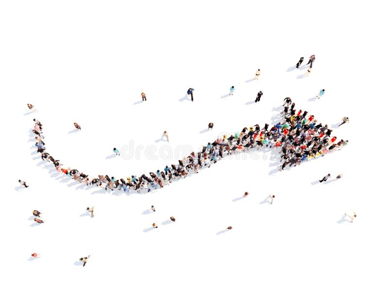 People In The Form Of Arrows Stock Photo - Image of directional ...