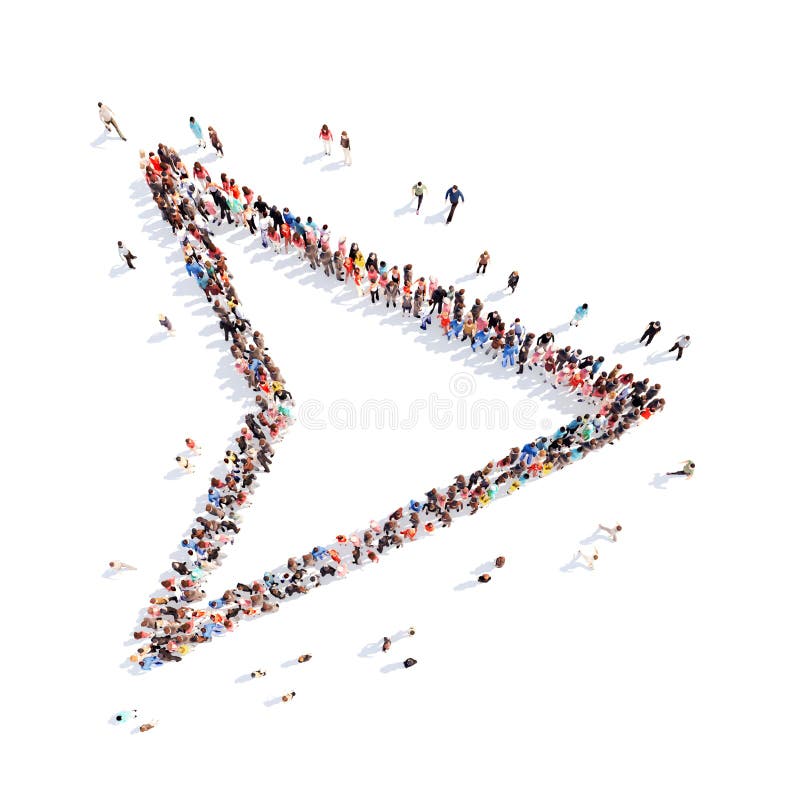 People in the Form of Arrows Stock Image - Image of emblem, graphic ...
