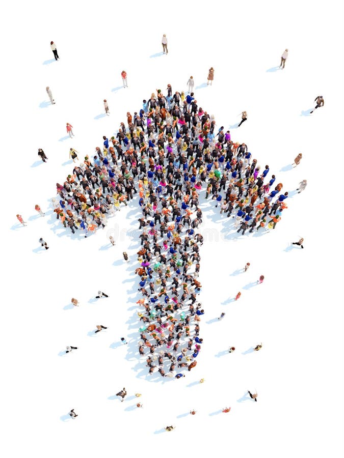 People in the Form of Arrows. Stock Illustration - Illustration of ...