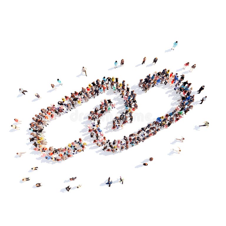 People in the Form of a Chain Link Stock Illustration - Illustration of ...