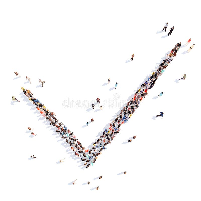 People in the Form of Check Mark Stock Photo - Image of achievement ...