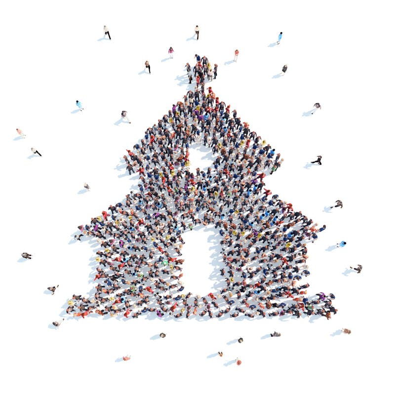 People in the Form of Church. Stock Illustration - Illustration of ...