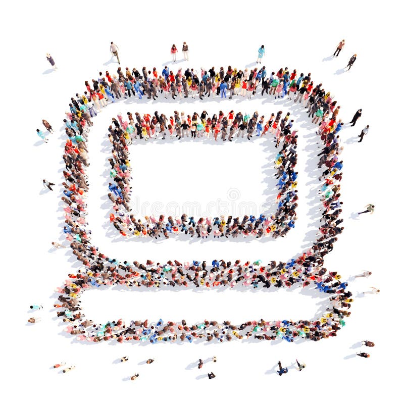People computer shape 3d stock photo. Image of computer - 73271442