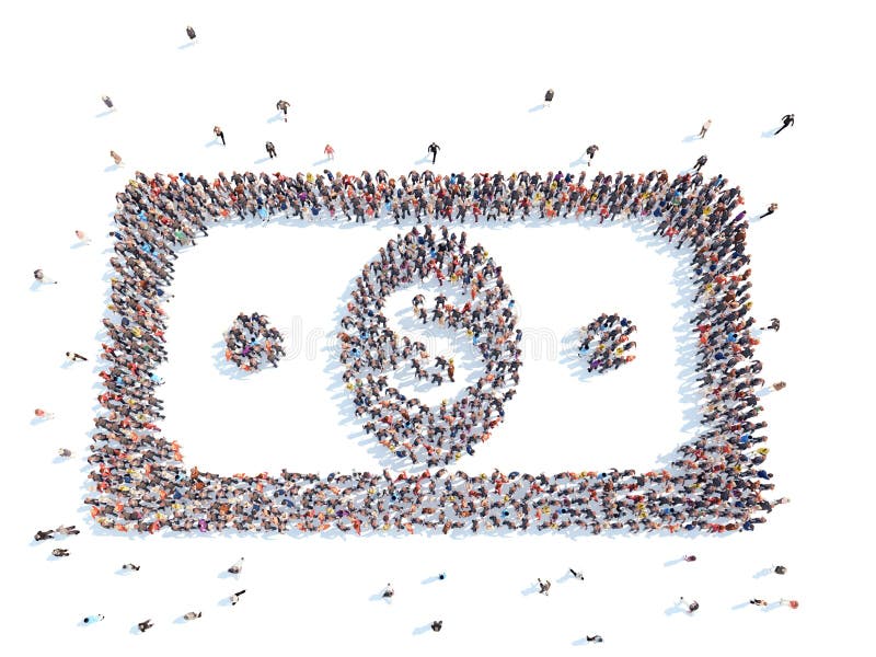 People in the Form of Dollar. Stock Illustration - Illustration of ...