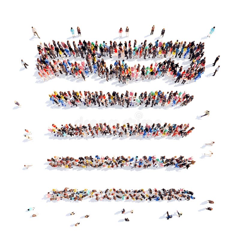 Large Group of People in Letter a Form. Human Alphabet Stock Vector ...