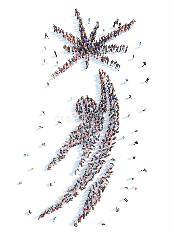 People in the Form of a Tree. Stock Illustration - Illustration of ...