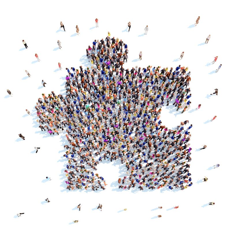 People in the Form of a Puzzle. Stock Illustration - Illustration of ...