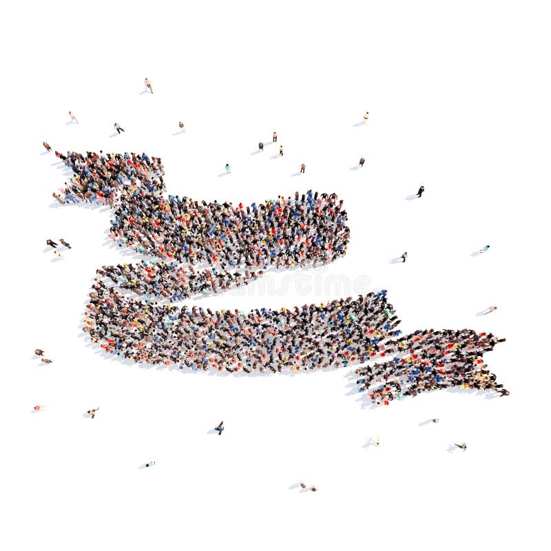 People in the Form of Ribbons Stock Image - Image of advertising, flyer ...