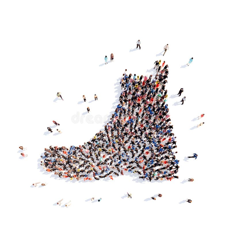 People in the Form of Shoes Stock Illustration - Illustration of girl ...