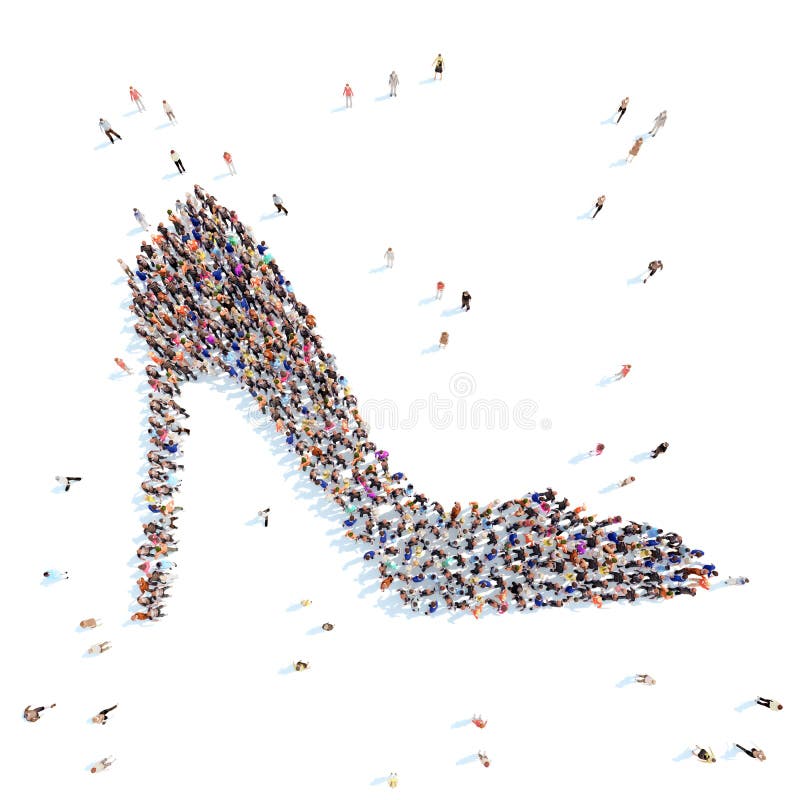 People in the Form of Shoes. Stock Illustration - Illustration of ...