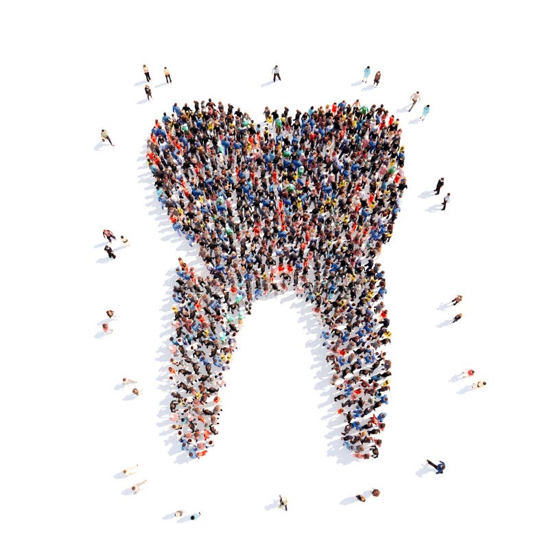 People in the Form of a Tooth Stock Illustration - Illustration of ...