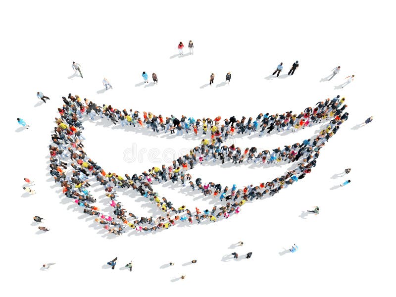 People in the Form of a Wing. Stock Illustration - Illustration of ...