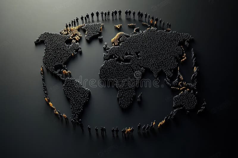 People Form a World Map Symbolizing Unity and Diversity in a Creative ...