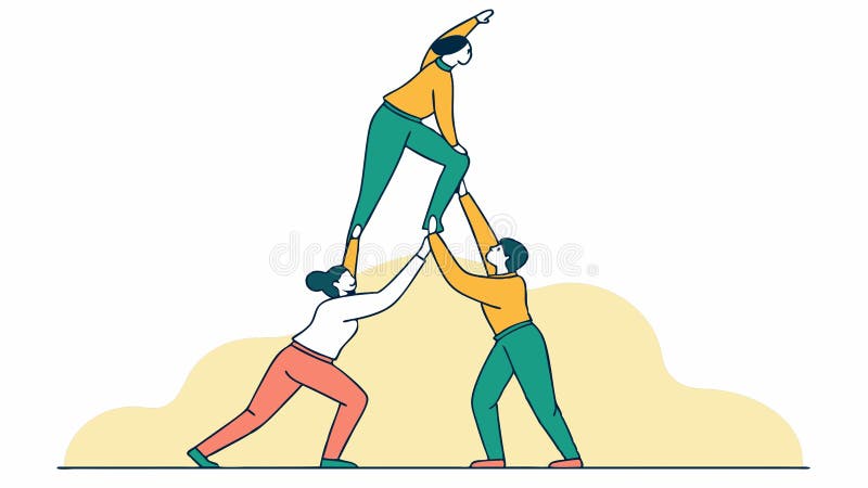 Human pyramid stock vector. Illustration of group, design - 61190342