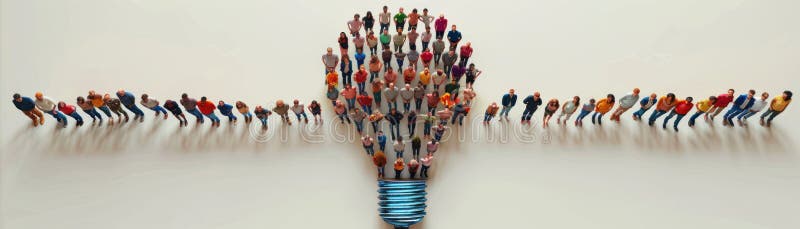People Forming the Shape of a Light Bulb Stock Image - Image of science ...