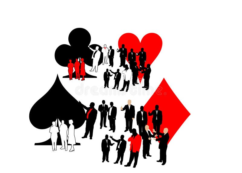 People and Four Card Symbols Stock Vector - Illustration of element ...