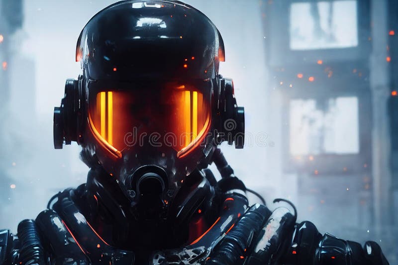 People of the Future. Cyberpunk City. Humanized Robots Stock ...