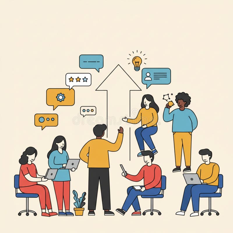 People are Gathered in a Collaborative Setting, Engaging with Various ...