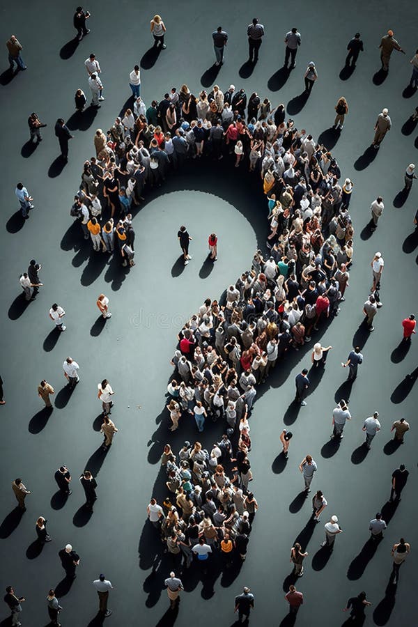 People Gathered Together in the Form of Question Mark. Stock ...