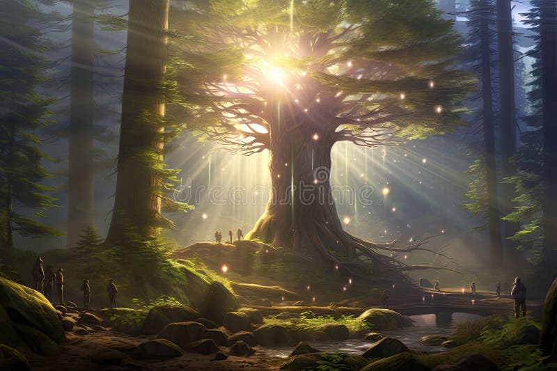 People Gathering Around the Treee of Life - AI Generated Stock ...