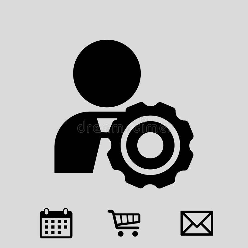 People Gear Icon Stock Vector Illustration Flat Design Stock Vector ...