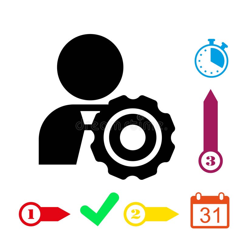 People Gear Icon Stock Vector Illustration Flat Design Stock Vector ...