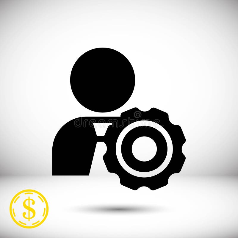 People Gear Icon Stock Vector Illustration Flat Design Stock Vector ...