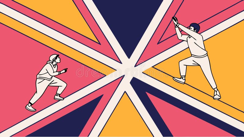 People in Geometric Pattern, Abstract, Community, Connection, Design ...