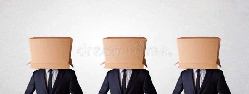 People Gesturing with Empty Box on Their Head Stock Image - Image of ...