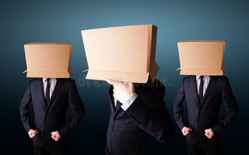 People Gesturing with Empty Box on Their Head Stock Photo - Image of ...