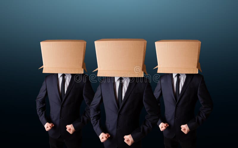 People Gesturing with Empty Box on Their Head Stock Photo - Image of ...
